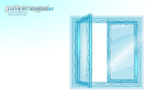 Opened window 3D new opportunity abstract goal reaching. Business ...