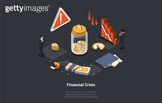 Global World Financial Crisis Concept. Closed Border, Collapsed World ...
