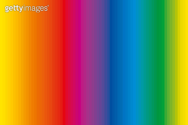 Color bars with complementary colors, extended spectrum of 72 rainbow ...