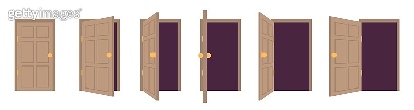 Door open or close. Sprite animation game house. 2D stage office room ...