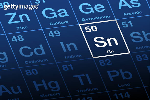 Tin on periodic table of the elements, with element symbol Sn 이미지 ...