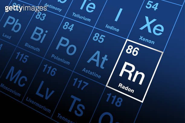 Radon on periodic table of the elements, with element symbol Rn 이미지 ...