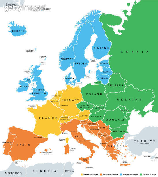 Europe subregions, geoscheme for statistical purposes, political map ...