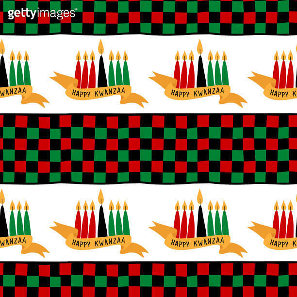 Happy Kwanzaa. Seamless pattern with kinaras. Traditional Kwanzaa ...