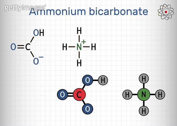 Ammonium bicarbonate, NH4HCO3, bicarbonate of ammonia, ammonium ...