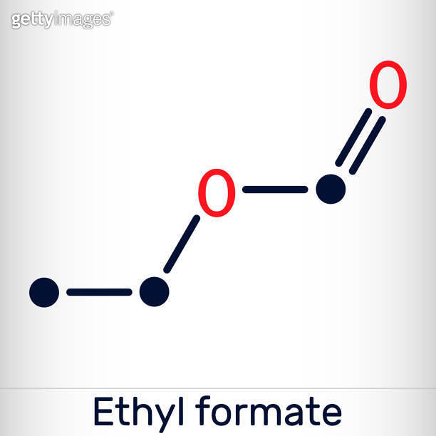 Ethyl formate, ethylformate, ethyl methanoate, formic ether molecule ...