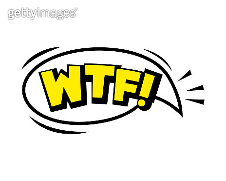 Wtf comic speech bubble icon with cloud, rays. Pop art vector cartoon ...