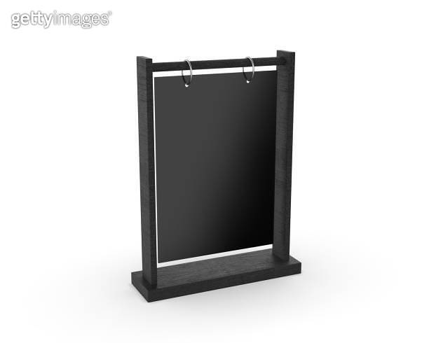 Metal ring flip menu holder T-shape A4 acrylic table menu stand mockup ...