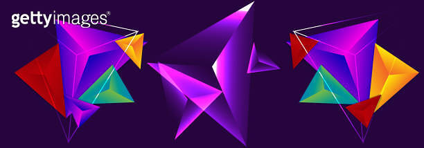 Abstract colourful gradient geometric triangle shape background. Modern futuristic background ...