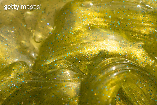 Macro photography of the slime texture.Abstrat green background with ...