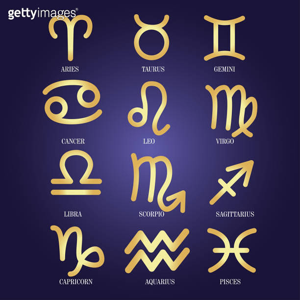 Zodiac signs . Collection of astrological symbols of zodiac signs ...
