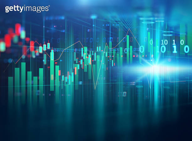 stock market investment graph on financial numbers abstract background ...