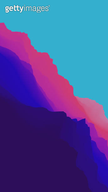 abstract gradient landscape polygon shape background.mobile screen UI ...