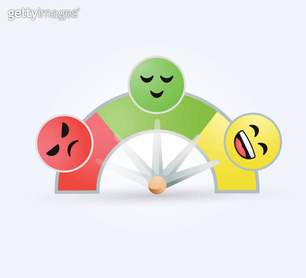 Emotional moving speedometer control element. Emotion expression scale ...