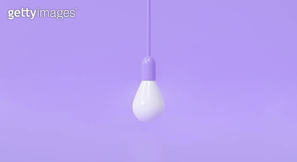 Cute 3d rendering illustration of cartoon light bulb lamp object on ...