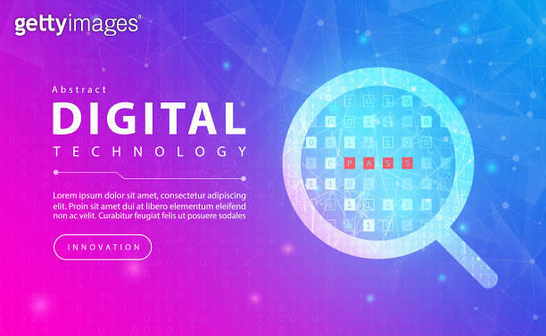 Technology search password cyber security abstract background concept ...