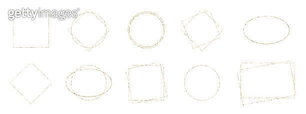 Glitter gold frame set. Christmas party border. Luxury golden ...