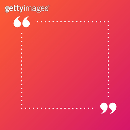 Quote Template. Blank Square Border with Quotation Marks and Copy Space ...