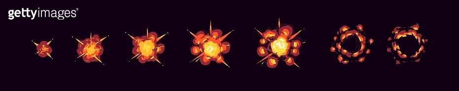 Animation sprite sheet of bomb explosion sequence 이미지 (1416785117) - 게티 ...