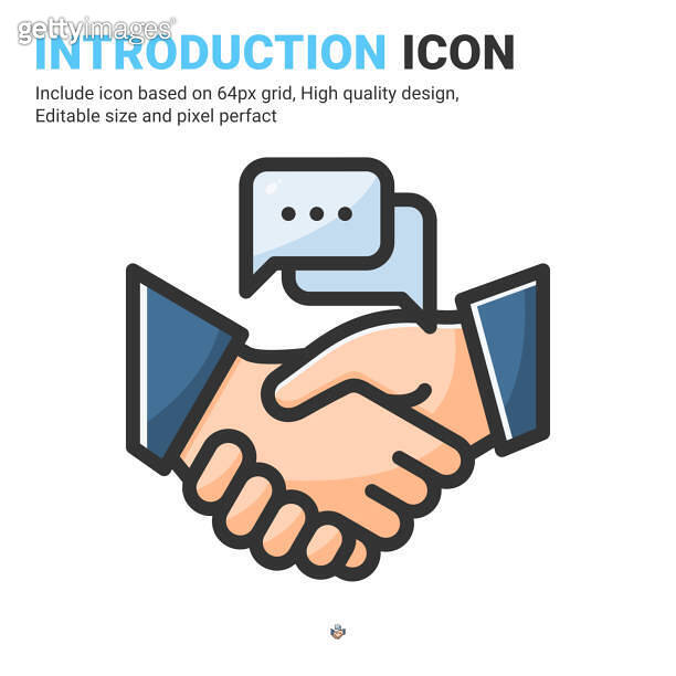 Introduction icon vector with outline color style isolated on white ...