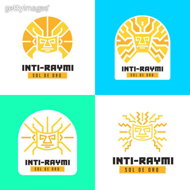 Gold mask. Golden Sun. Inti Raymi Ecuador - Peru emblematic symbol of ...