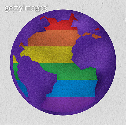 LGBT+ World, planet, earth vector isolated flag colors of LGBT+ for ...