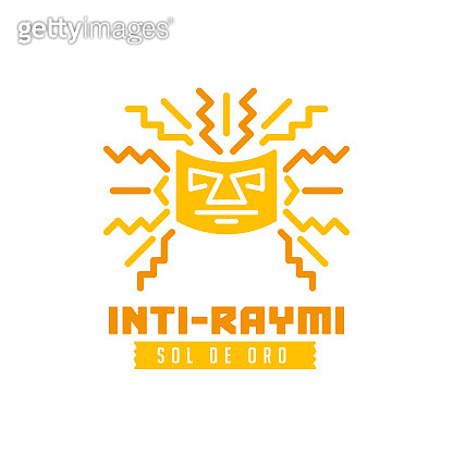 Golden mask. Gold Sun. Inti Raymi Ecuador Peru emblematic symbol of an ...