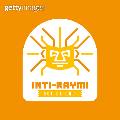 Golden mask. Gold Sun. Inti Raymi Ecuador Peru emblematic symbol of an ...
