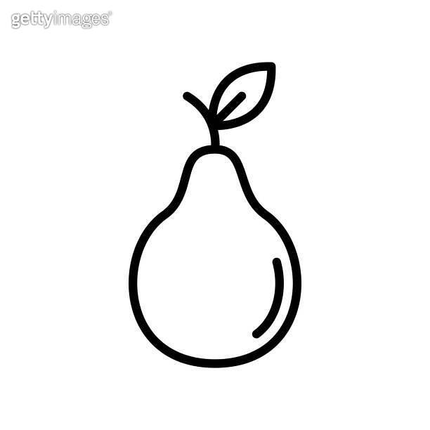 Pear Fruit Icon Logo Design Vector Template Illustration 이미지