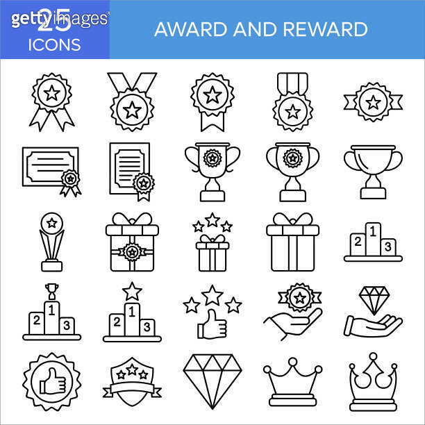 Award And Reward Icon Set Collection, Icons Logo Design Vector Template ...