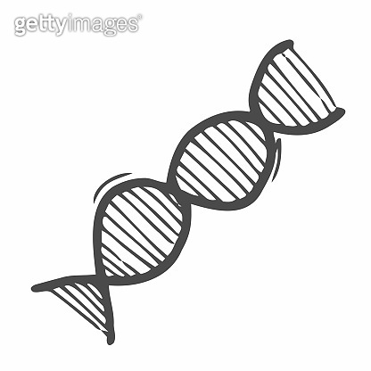 Doodle style genetic DNA double helix illustration in vector format ...