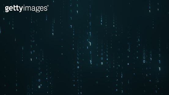 Lots of Matrix Binary Code Random Number Falling Continuously Background 이미지 (1393227935) - 게티이미지뱅크