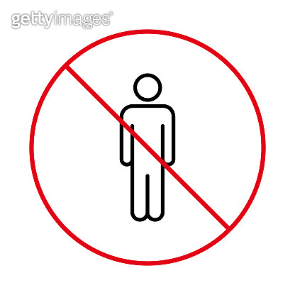 Restricted Entrance Red Stop Line Symbol. Ban Men Pedestrian Black ...