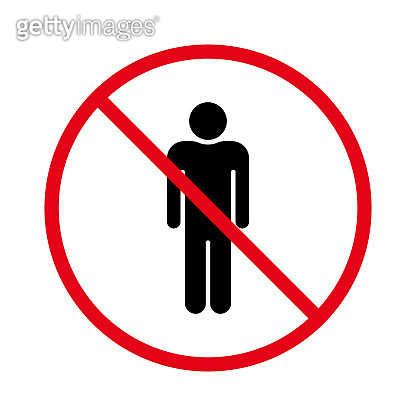 Forbidden Entry Man Pictogram. Ban Men Pedestrian Black Silhouette Icon ...
