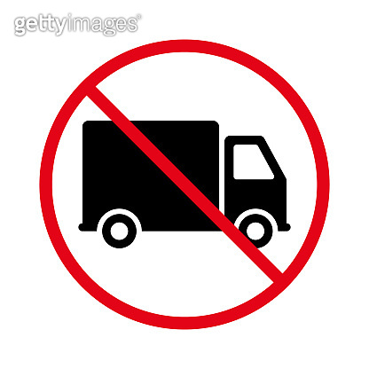 No Allowed Parking Truck Road Sign. Ban Courier Truck Deliver Parcel ...