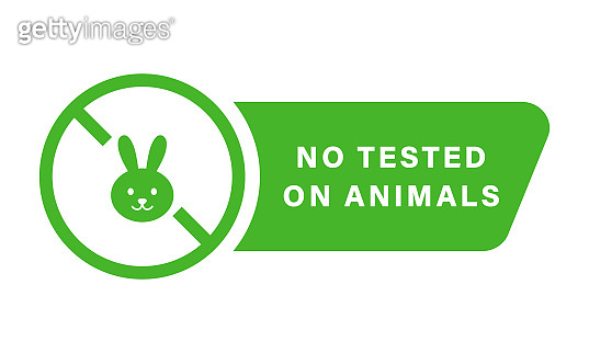 Not Experiment on Rabbit Silhouette Badge. Not Animal Testing Symbol ...