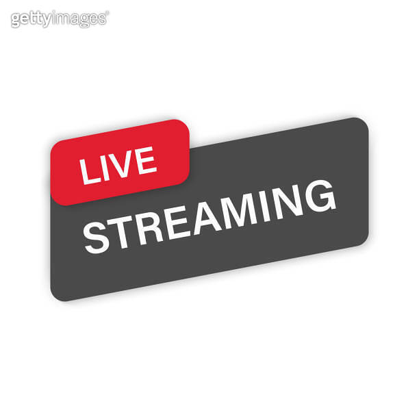 Red Live Streaming Icon. Sticker Banner for Online Broadcast, News ...