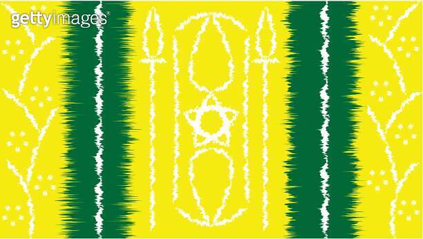 fabric " kain sasirangan" vector typical of the banjar tribe, yellow ...