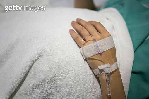 Taking saline during admit in hospital - Healthcare and medical scene ...