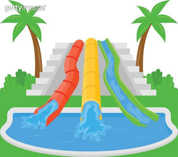 Inline tube slides Concept, half-pipe and funnel slide vector color ...