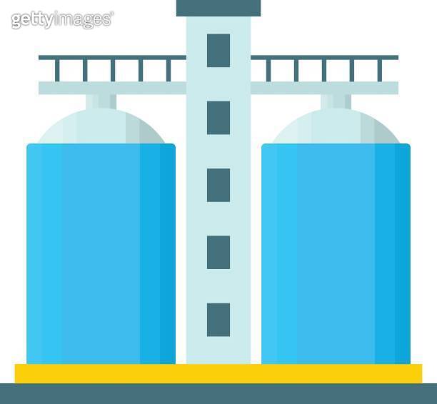 sludge storage components Concept, Silos Deep Cone vector icon design ...