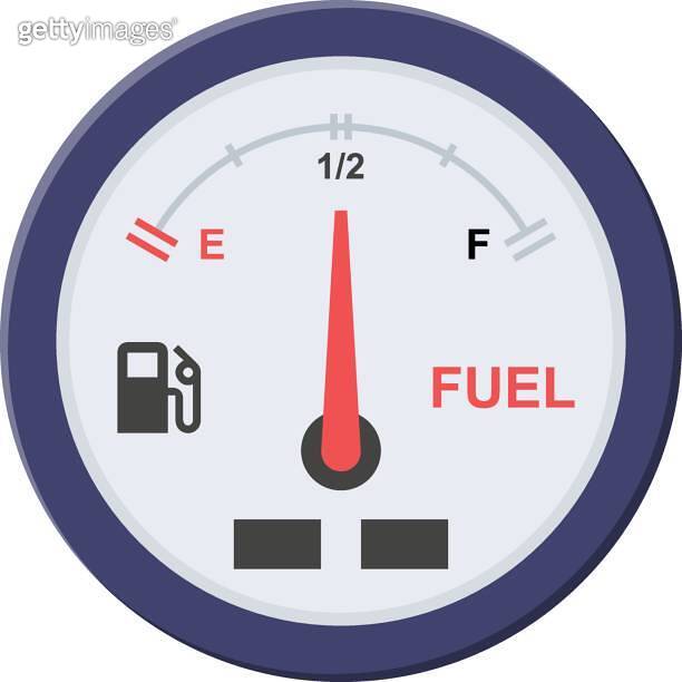 Fuel Gauge Indicators Concept, Blue Dial Meter Vector Icon Design, Oil ...