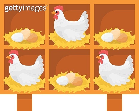 chicken coop nesting boxes Concept, Parent Stock Layer Breeder vector ...