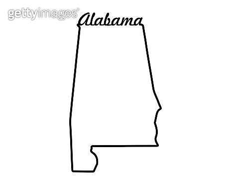 US state map. Alabama outline symbol. Vector illustration 이미지 ...