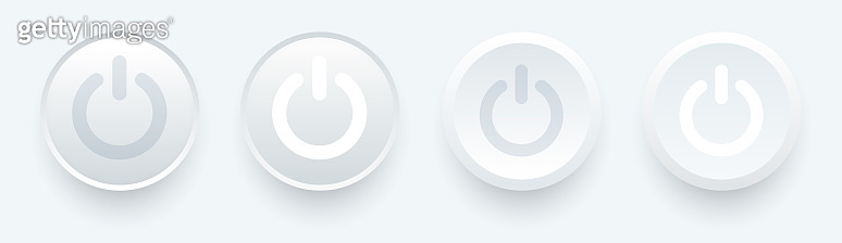 White power buttons, Swich white gray buttons in neumorphic design ...
