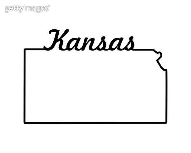 US state map. Kansas outline symbol. Vector illustration (1405453270 ...