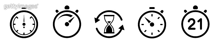 Set of timer icon set. Timer icon collection. Symbol timer. Countdown ...