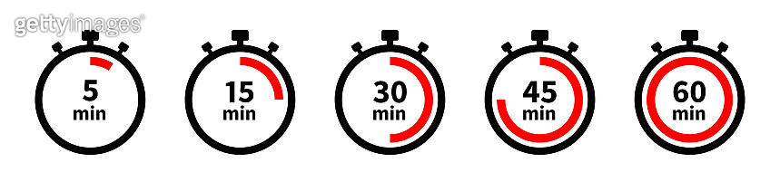 Timers icon set. Stopwatch, timer icons set. Timer and stopwatch icons. Countdown timer ...