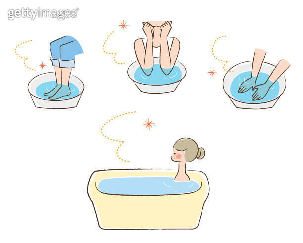 hot bath set color line drawing 이미지 (1435774235) - 게티이미지뱅크