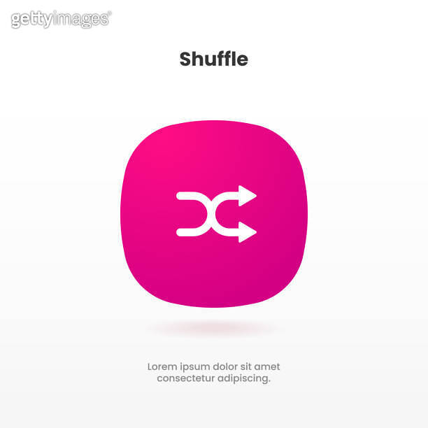 3D shuffle icon. Crossed arrows, 2 way mixed arrows for music player ...